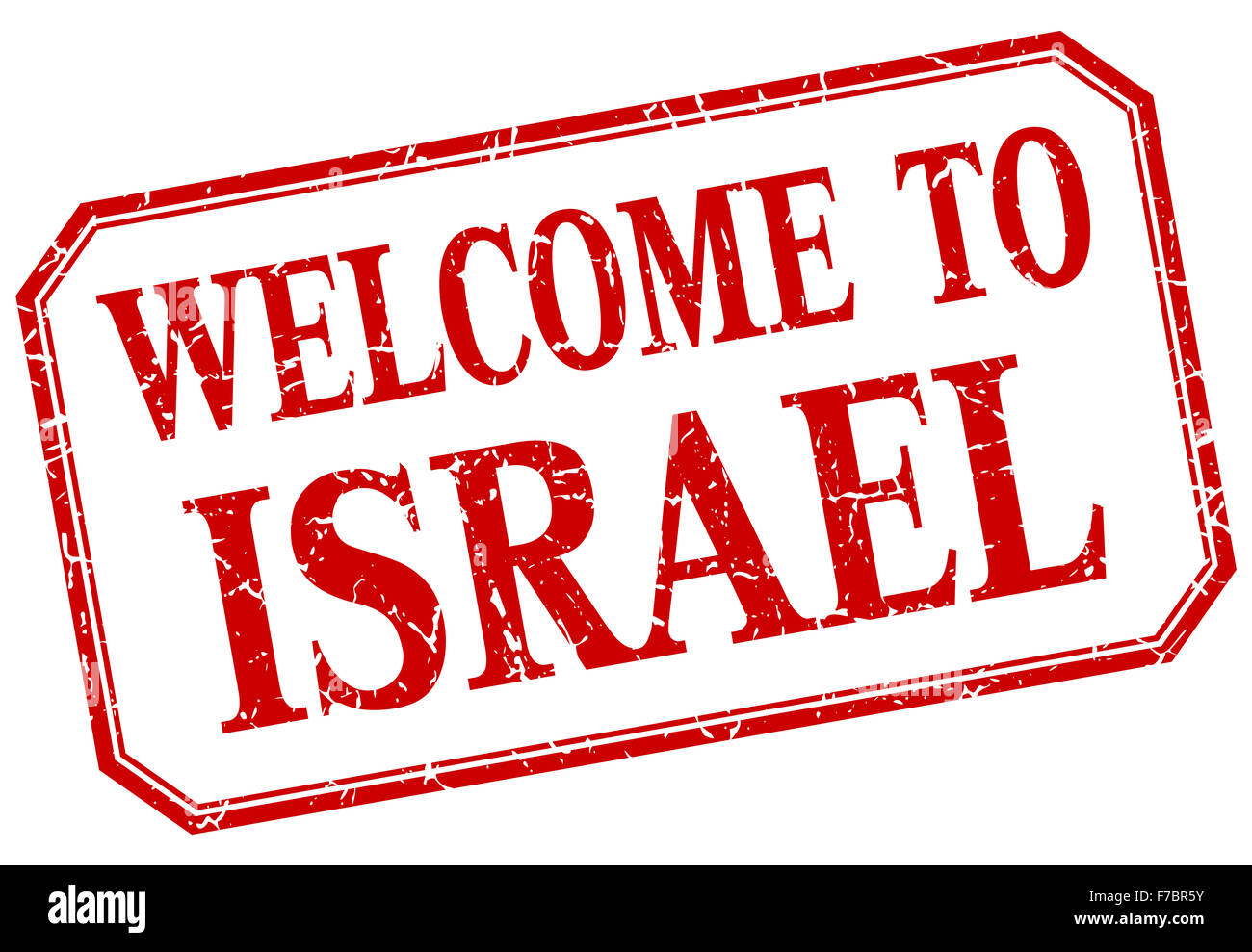 Israel - welcome red vintage isolated label Stock Photo - Alamy