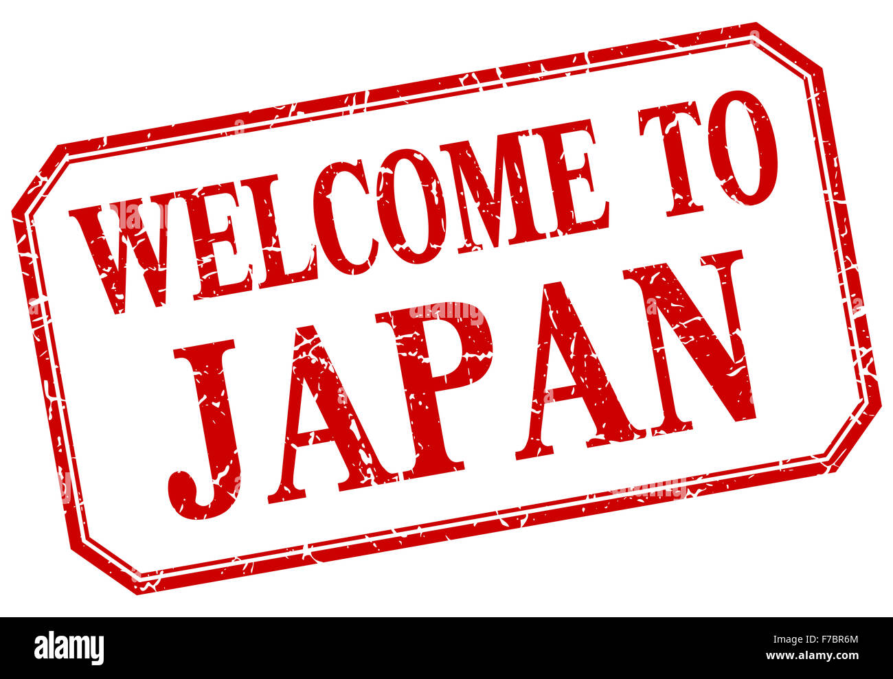 Japan - welcome red vintage isolated label Stock Photo - Alamy