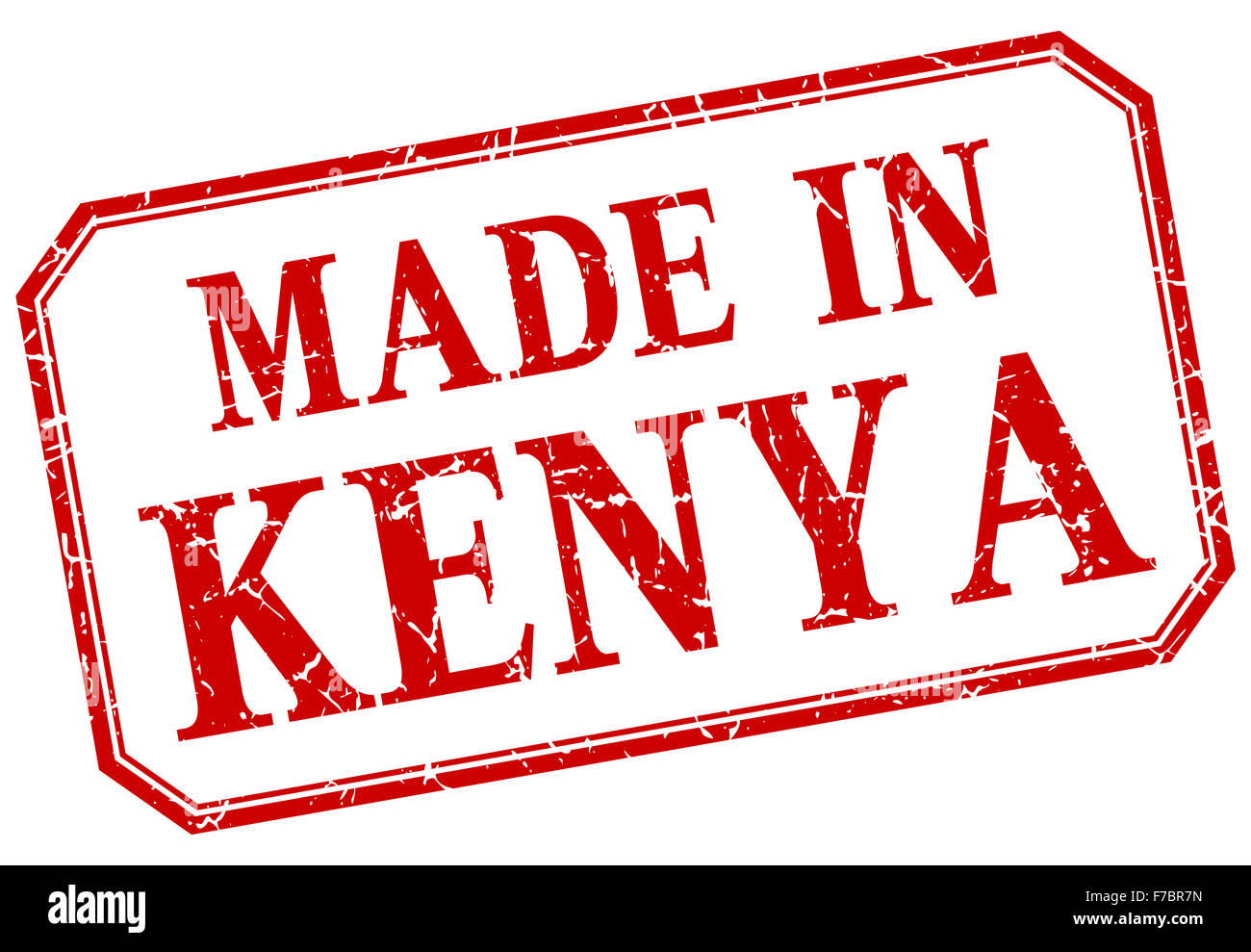 Kenya - made in red vintage isolated label Stock Photo - Alamy