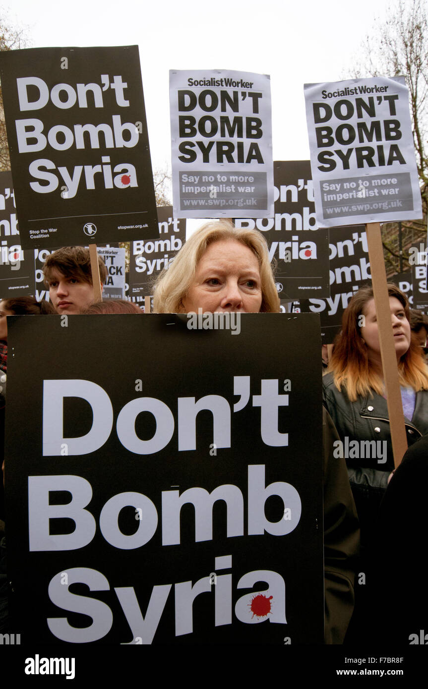 Don't Bomb Syria Protest organised by Stop the War demonstration ...
