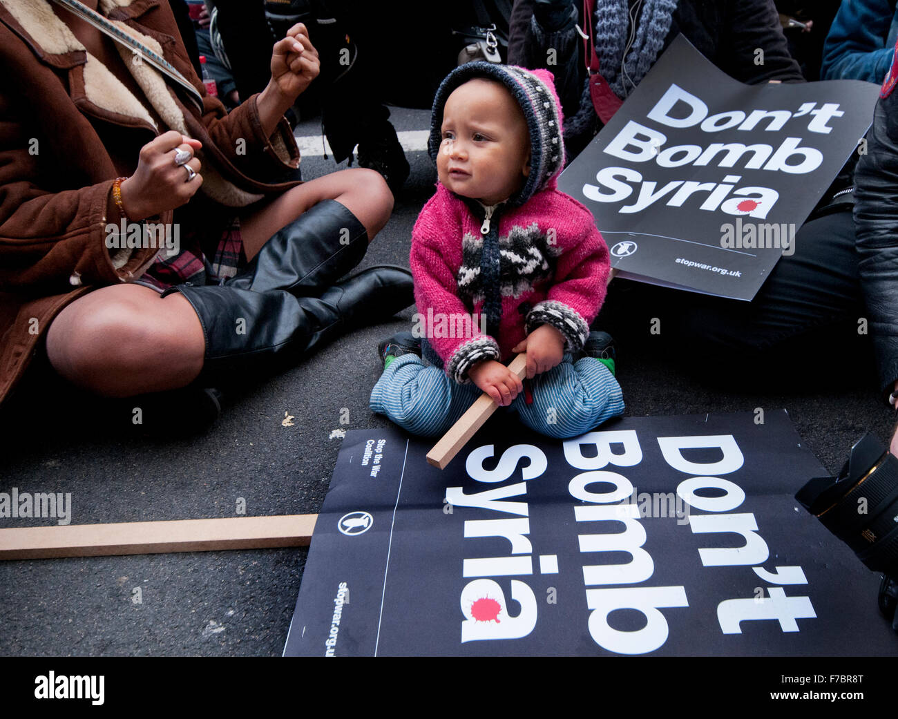 Don't Bomb Syria Protest organised by Stop the War demonstration ...