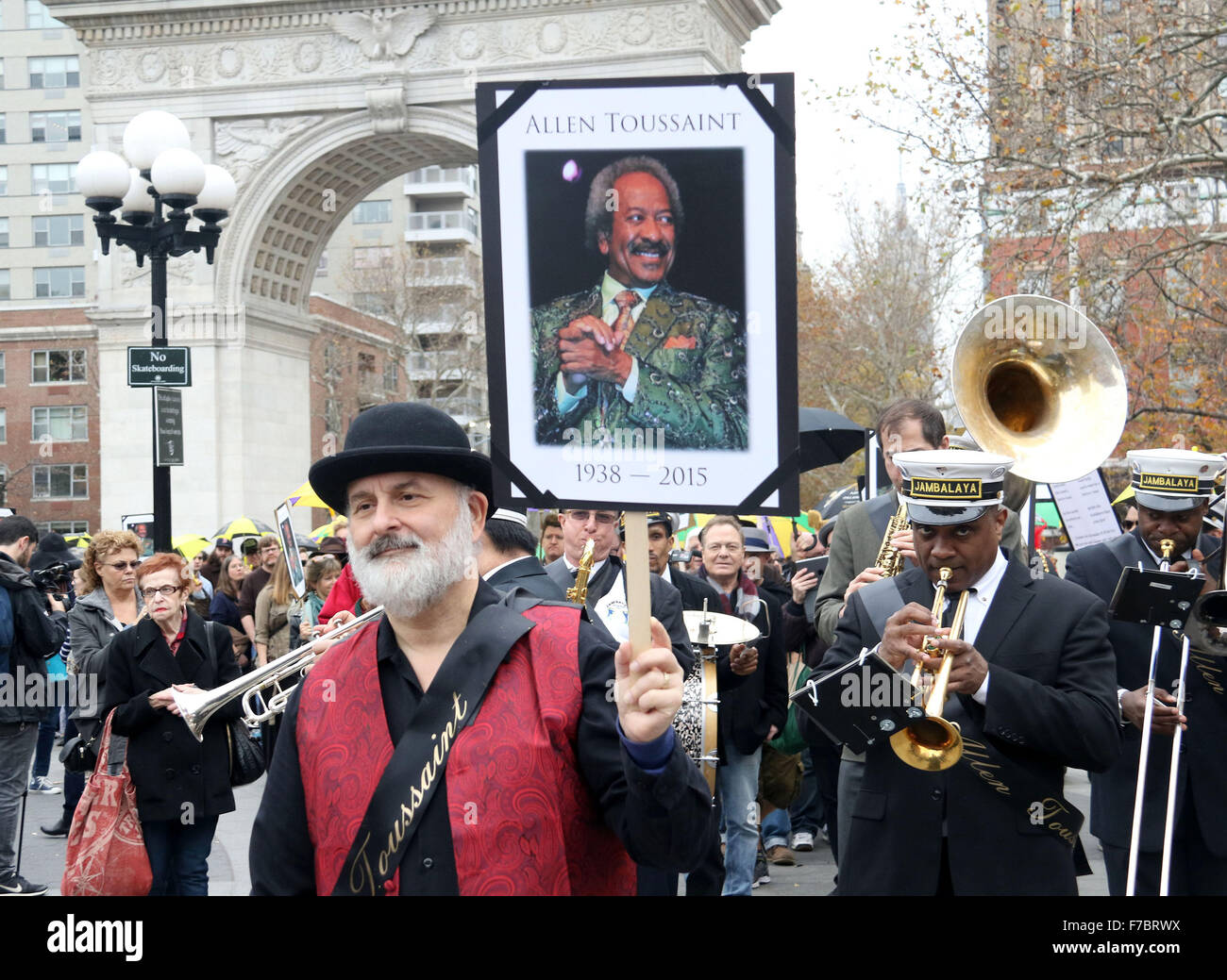 New York, USA. 28th Nov, 2015. New Orleans style funeral procession for ...