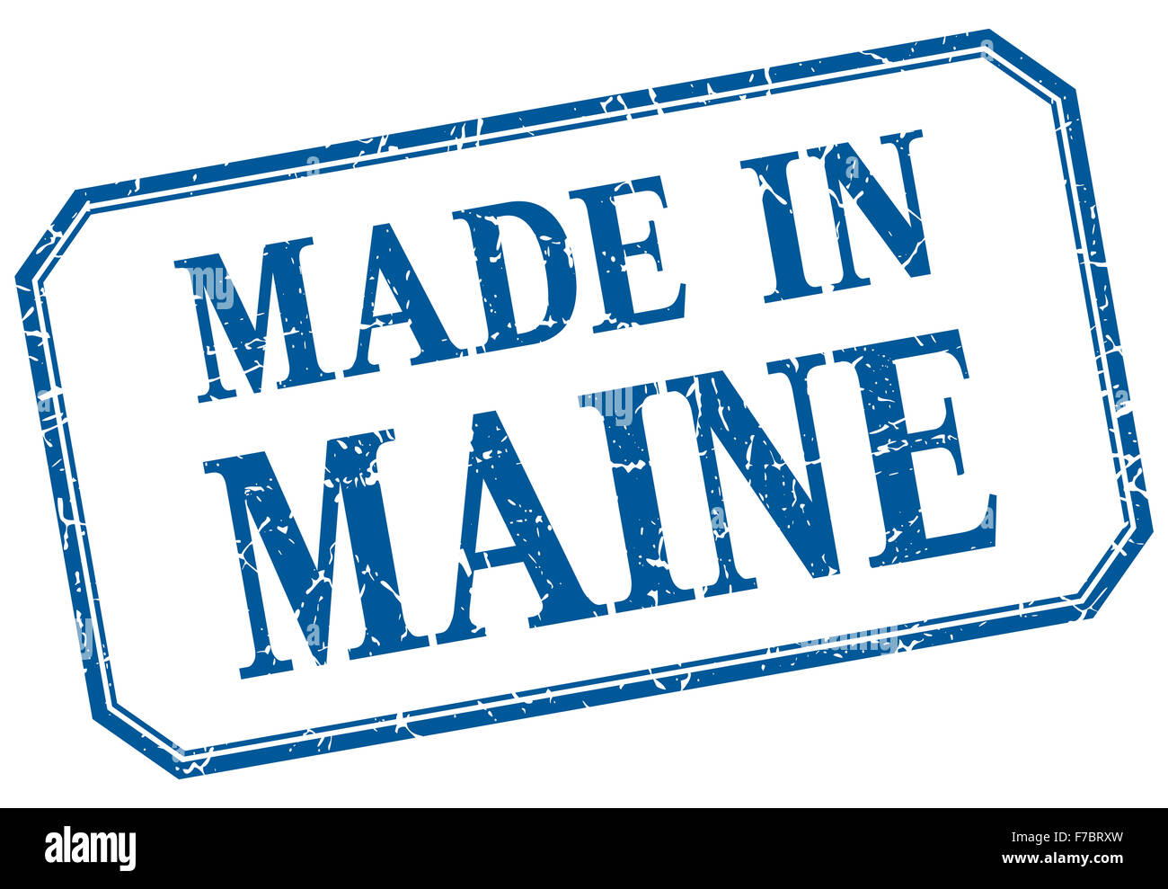 Maine - made in blue vintage isolated label Stock Photo - Alamy