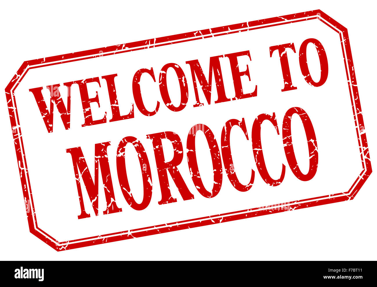 Morocco - welcome red vintage isolated label Stock Photo - Alamy