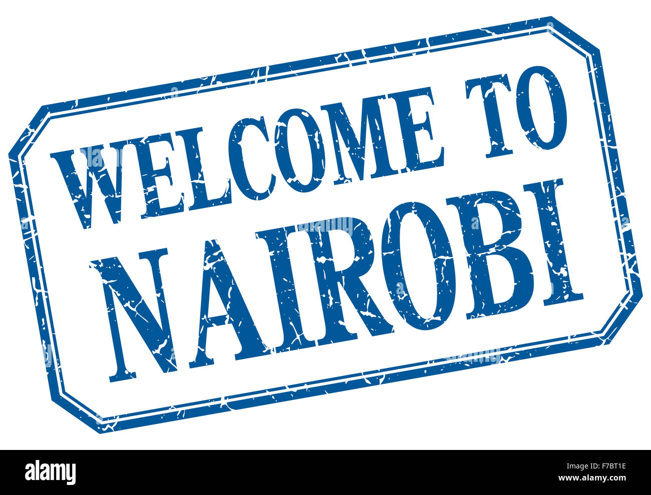 Nairobi - welcome blue vintage isolated label Stock Photo - Alamy