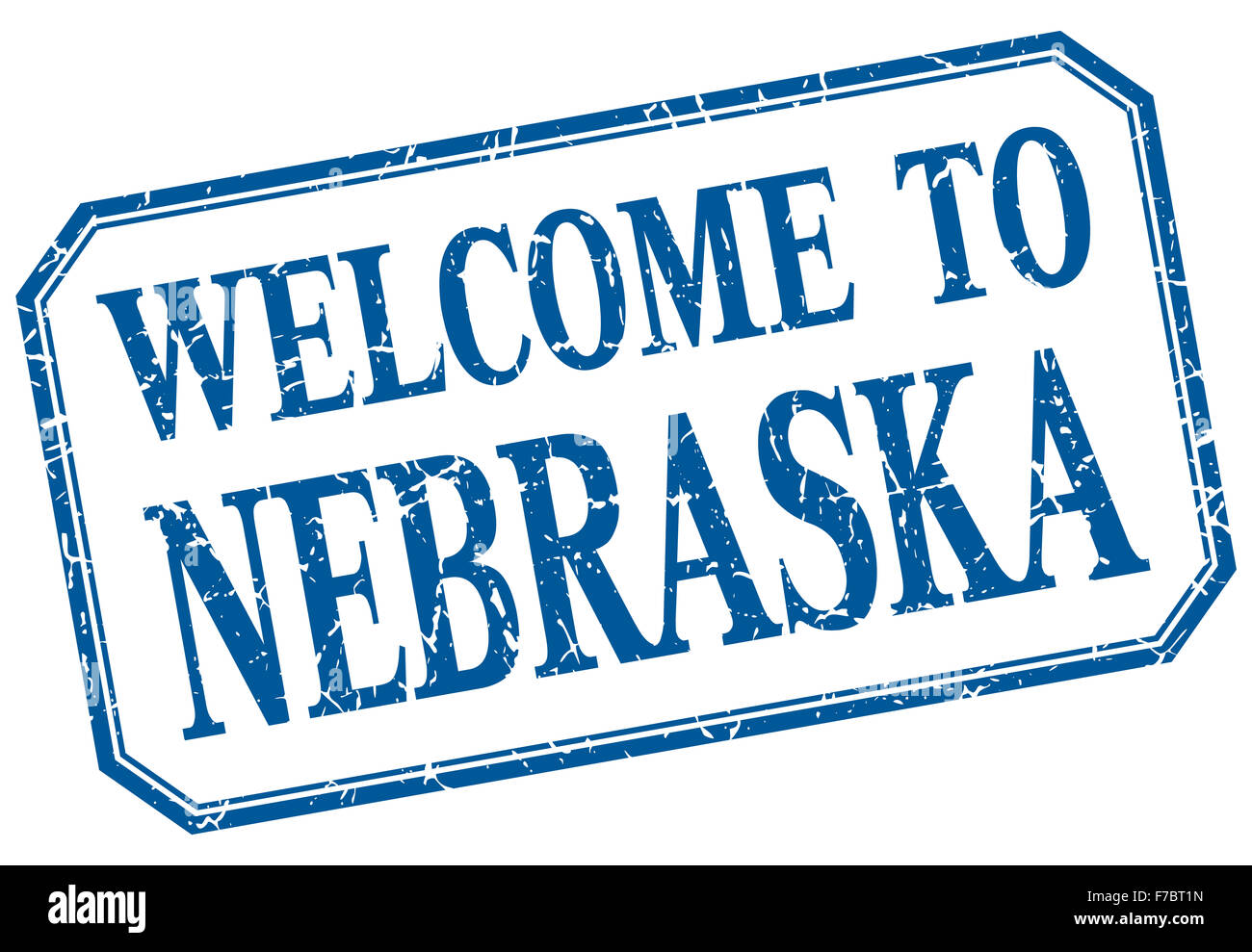 Nebraska - welcome blue vintage isolated label Stock Photo - Alamy