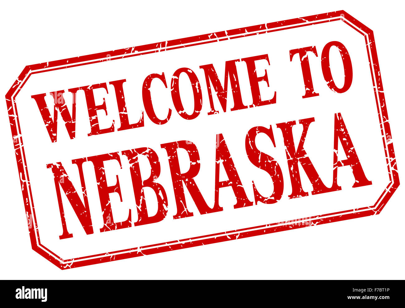 Nebraska - welcome red vintage isolated label Stock Photo - Alamy