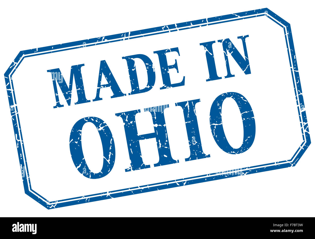 Ohio - made in blue vintage isolated label Stock Photo - Alamy
