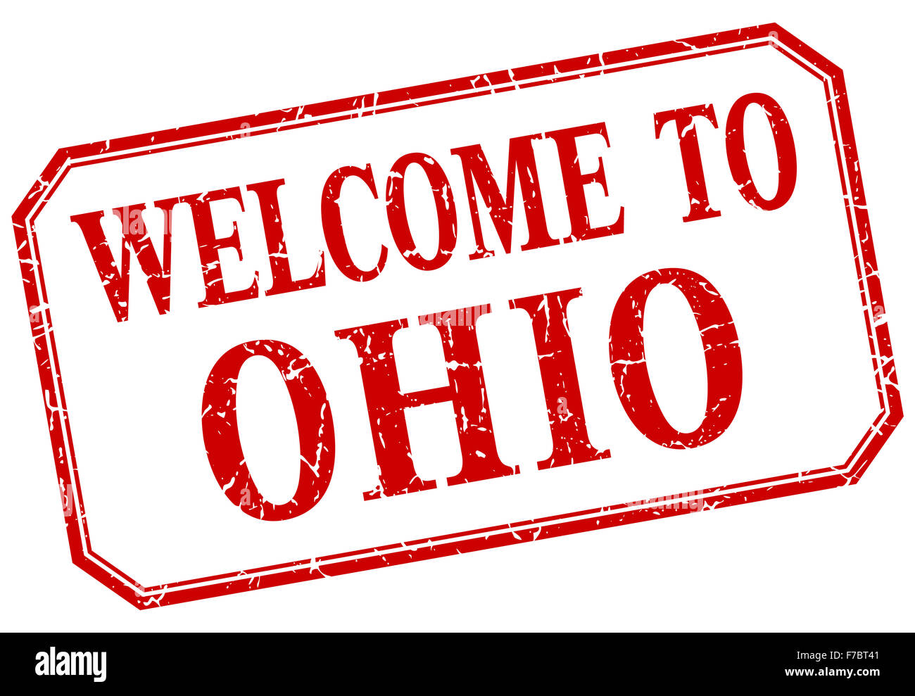 Ohio - welcome red vintage isolated label Stock Photo - Alamy