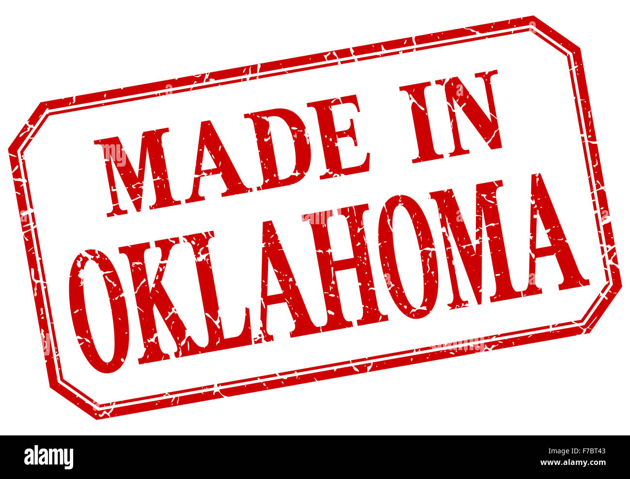 Oklahoma - made in red vintage isolated label Stock Photo - Alamy