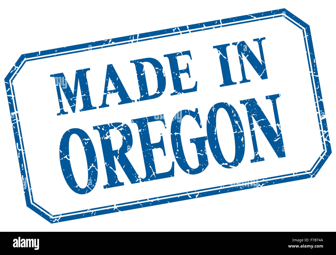 Oregon - made in blue vintage isolated label Stock Photo - Alamy
