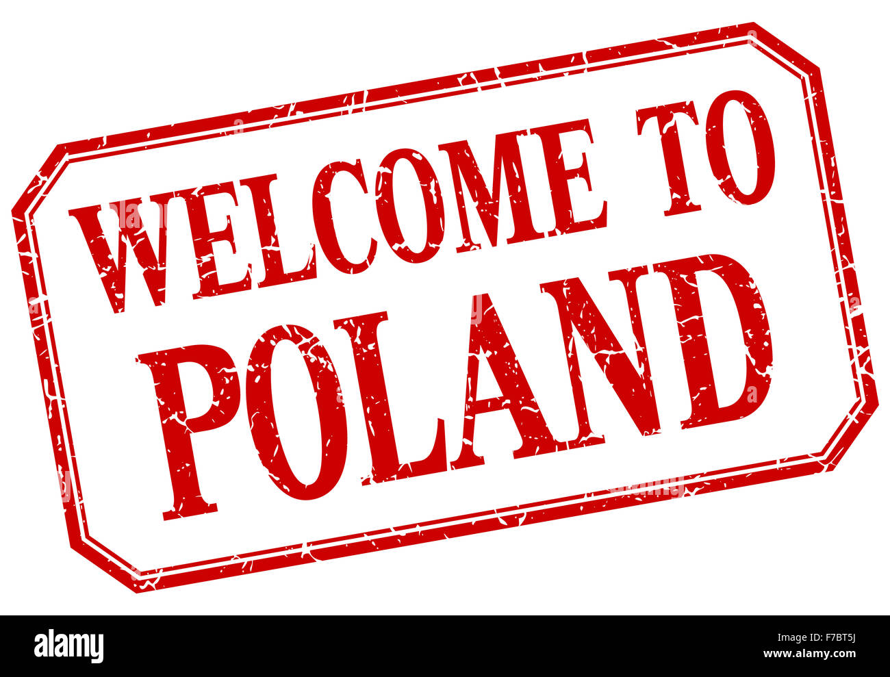 Poland - welcome red vintage isolated label Stock Photo - Alamy