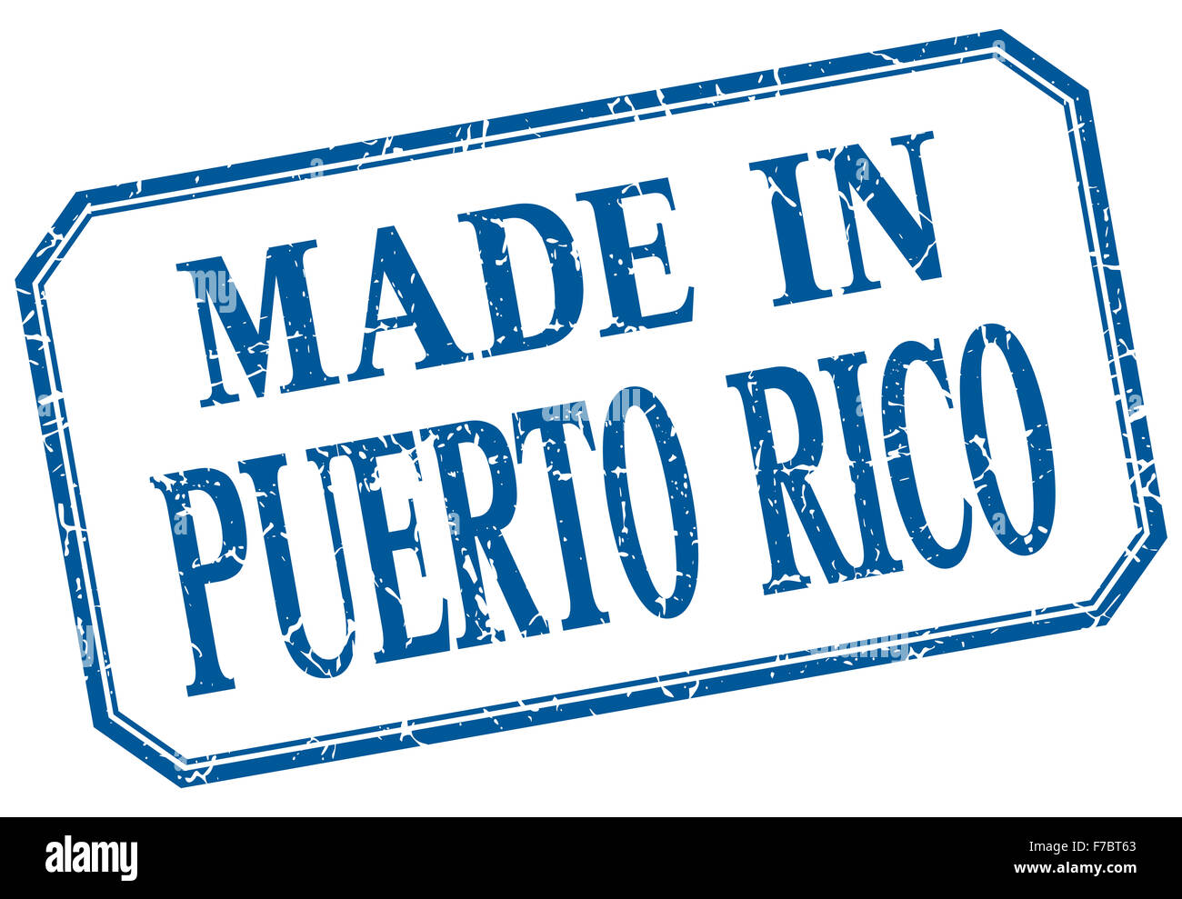 Puerto Rico - made in blue vintage isolated label Stock Photo - Alamy