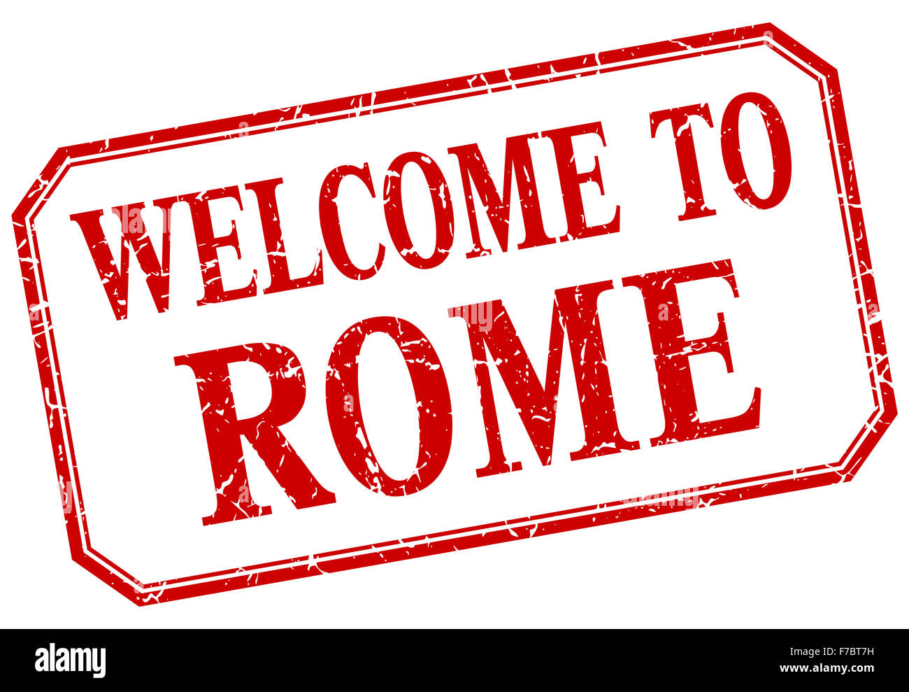 Rome - welcome red vintage isolated label Stock Photo - Alamy