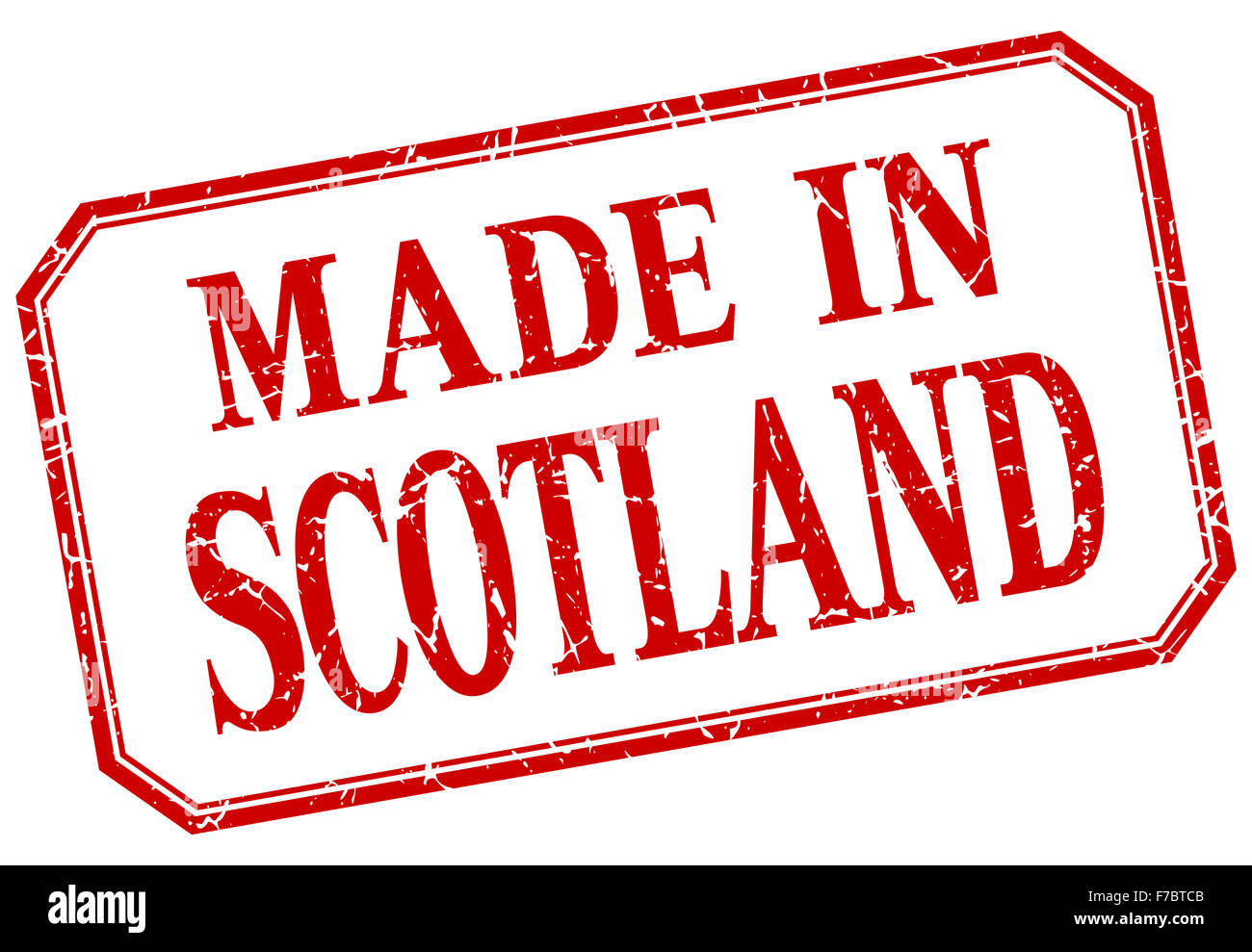 Scotland - made in red vintage isolated label Stock Photo - Alamy