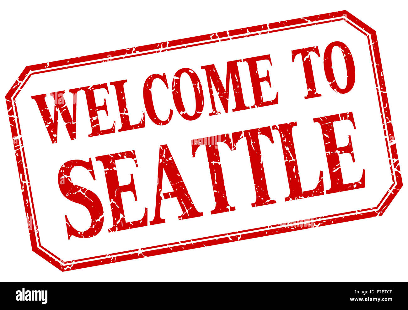 Seattle - welcome red vintage isolated label Stock Photo - Alamy