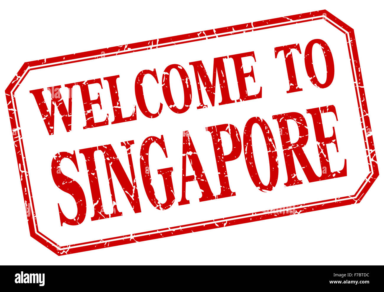 Singapore - welcome red vintage isolated label Stock Photo - Alamy