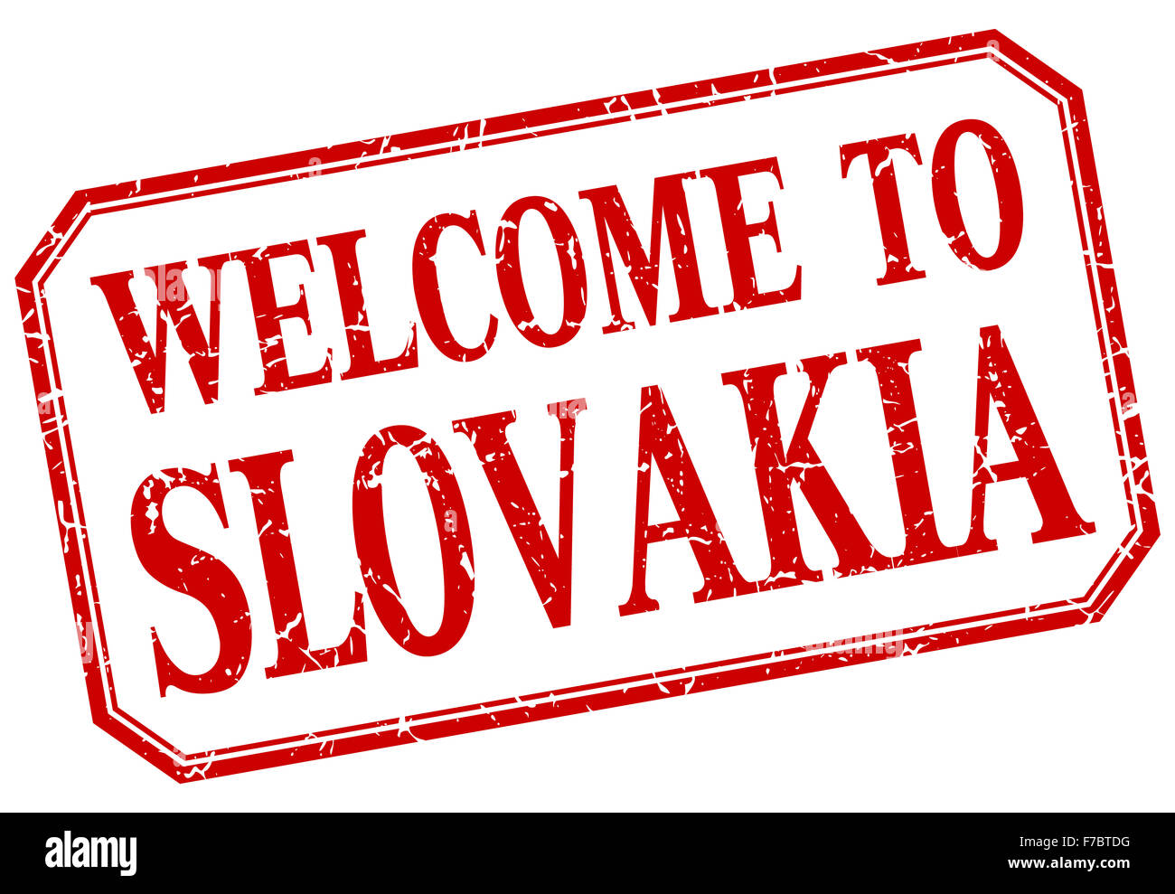 Slovakia - welcome red vintage isolated label Stock Photo - Alamy