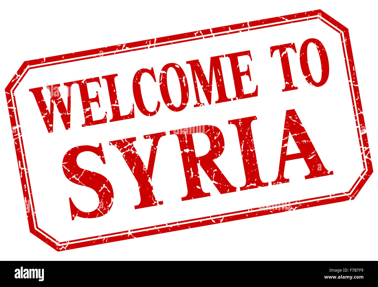Syria - welcome red vintage isolated label Stock Photo - Alamy