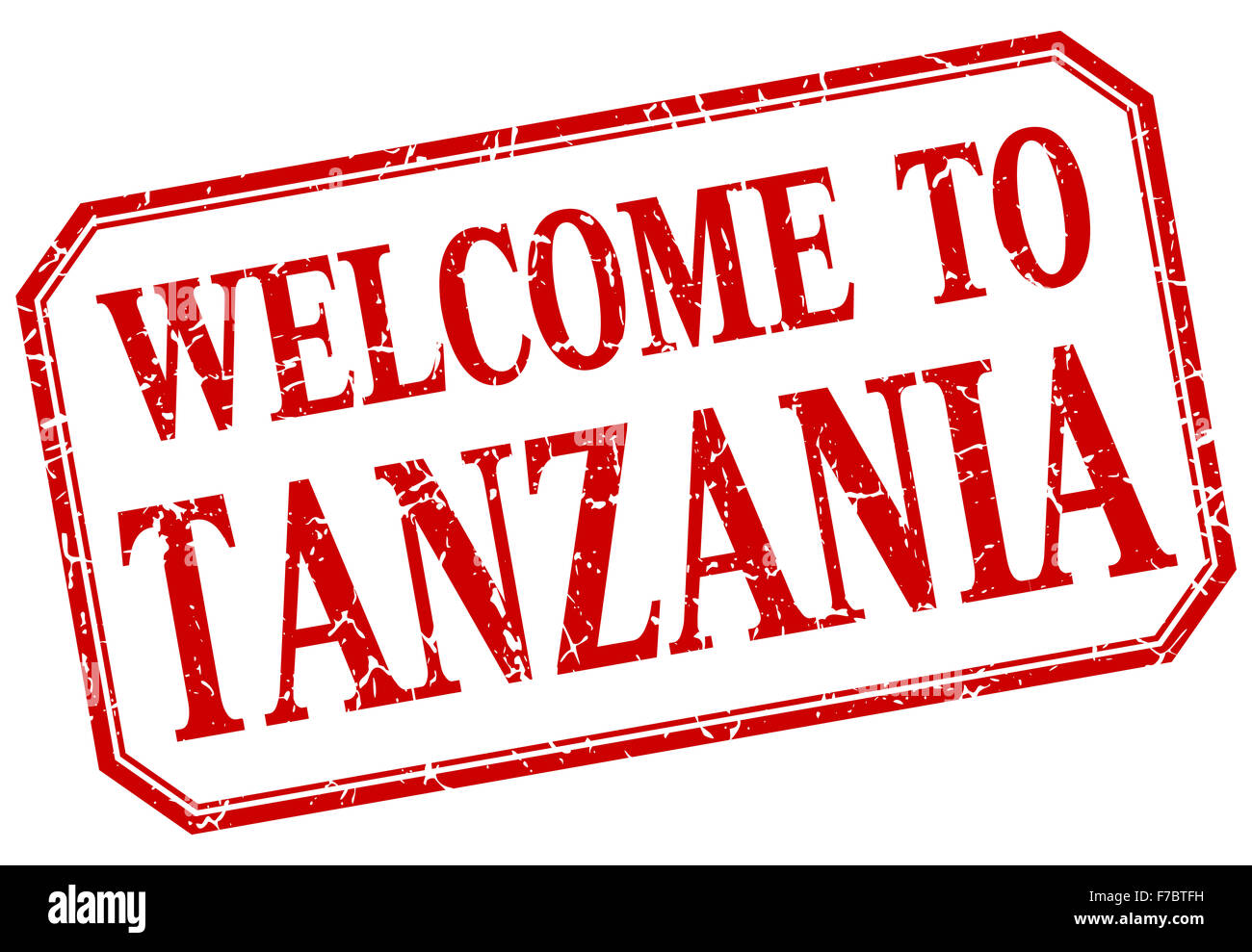 Tanzania - welcome red vintage isolated label Stock Photo - Alamy