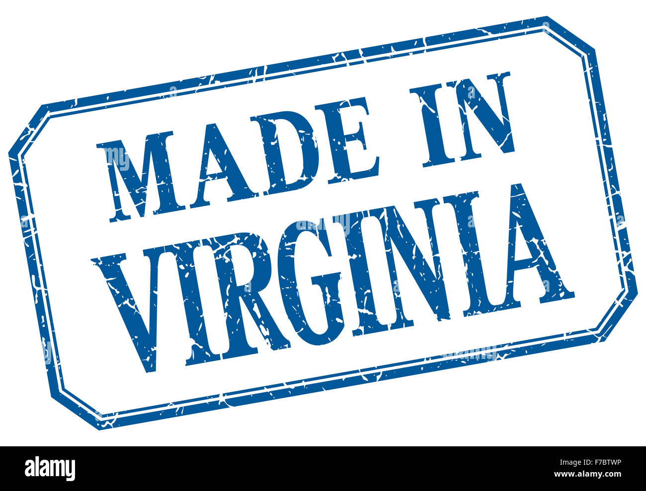 Virginia - made in blue vintage isolated label Stock Photo - Alamy
