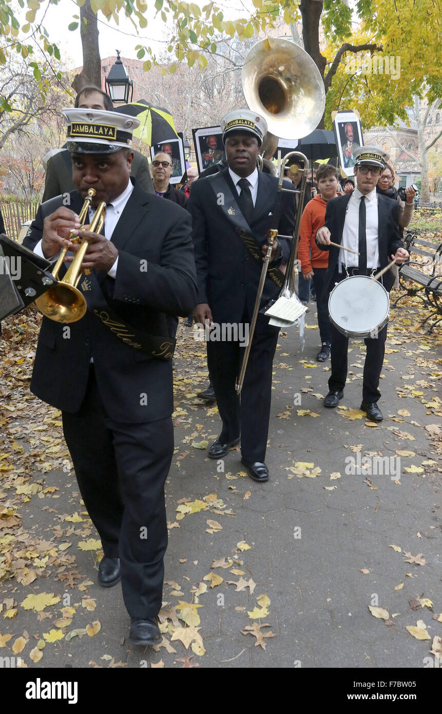 New York, USA. 28th Nov, 2015. New Orleans style funeral procession for ...