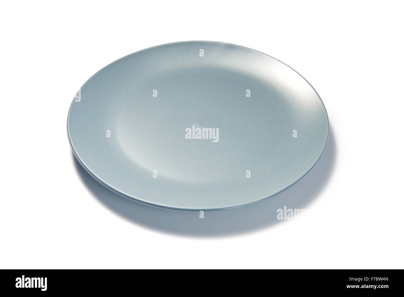 empty blue Plate on white background Stock Photo - Alamy