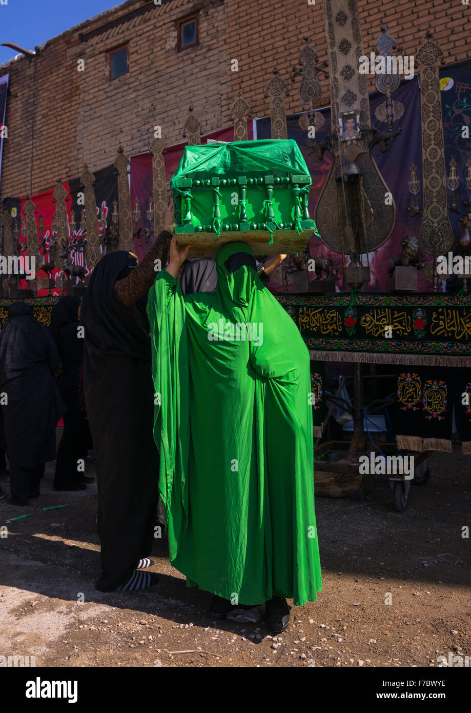 Iranian Shiite Muslim Woman On The Day Of Tasua With Her Face Covered ...