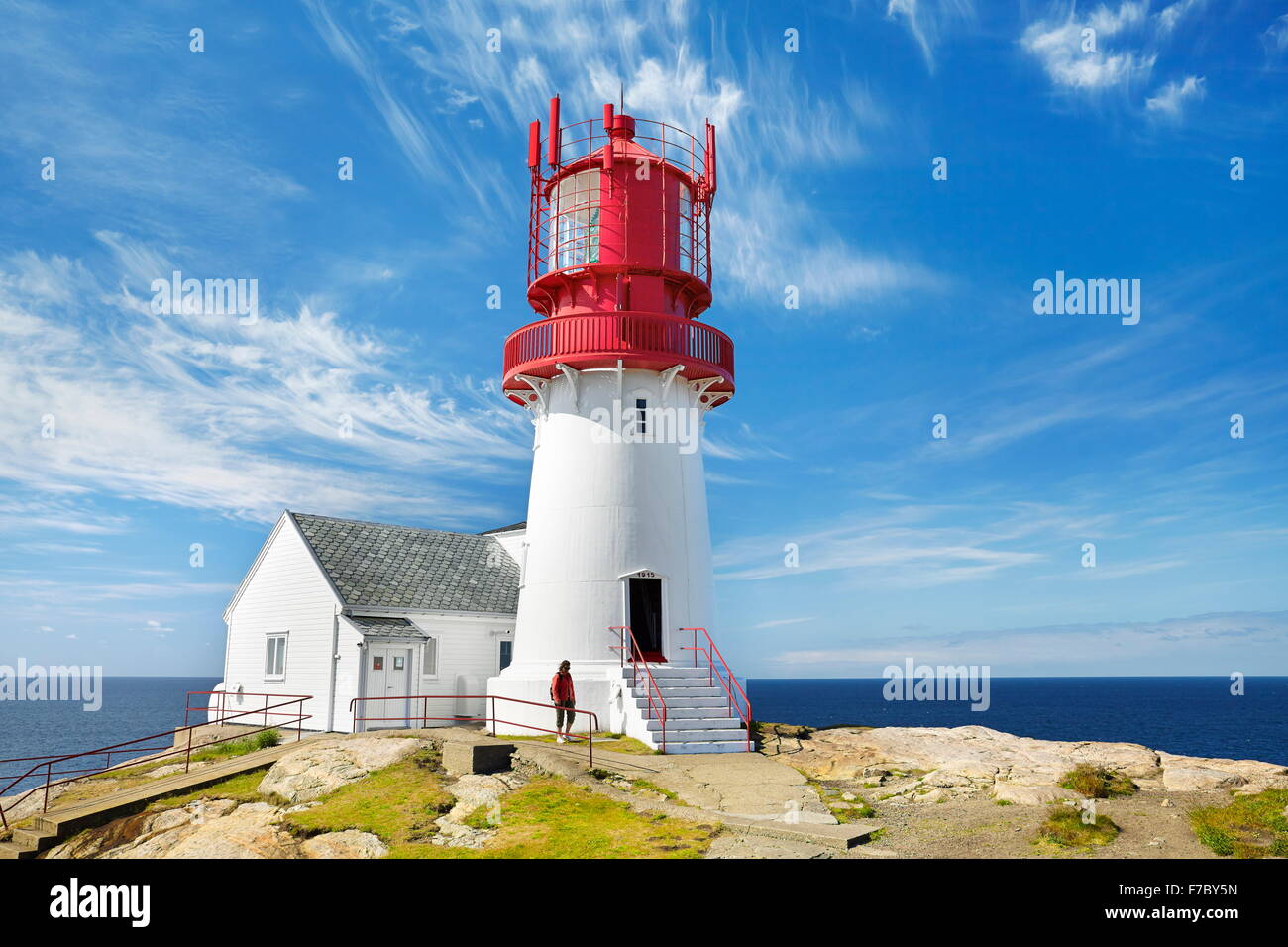 Lighthouse at Lindesnes, Norway Stock Photo - Alamy