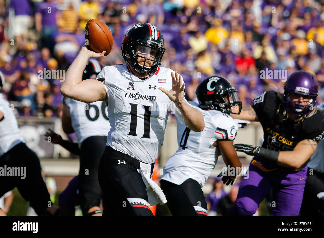 Greenville, NC, USA. 28th Nov, 2015. quarterback Gunner Kiel (11) of ...