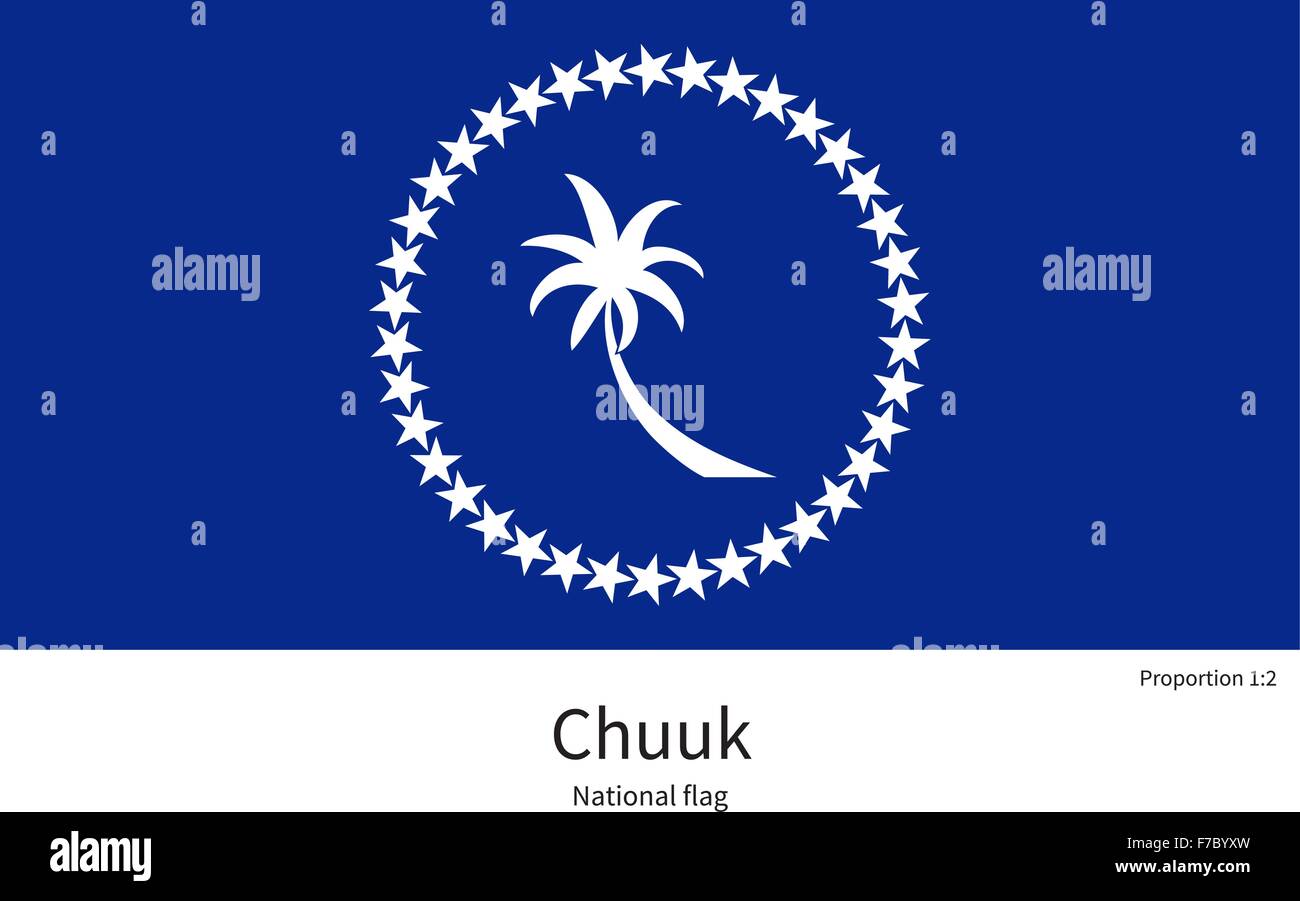 National flag of Chuuk with correct proportions, element, colors Stock ...