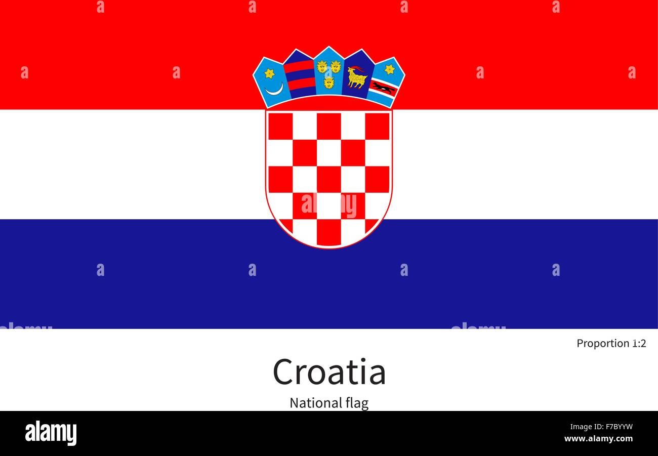 National flag of Croatia with correct proportions, element, colors ...