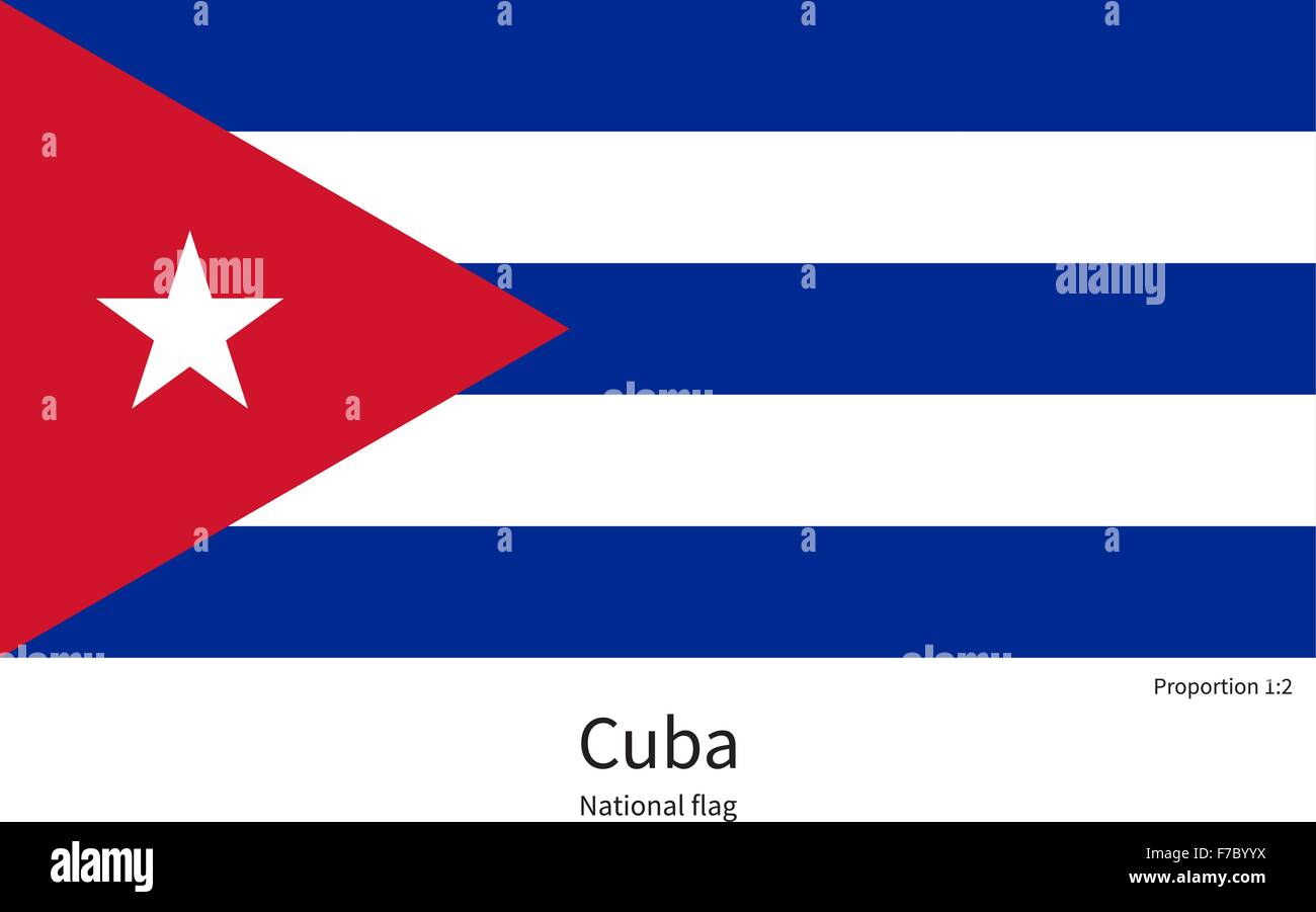 National flag of Cuba with correct proportions, element, colors Stock ...