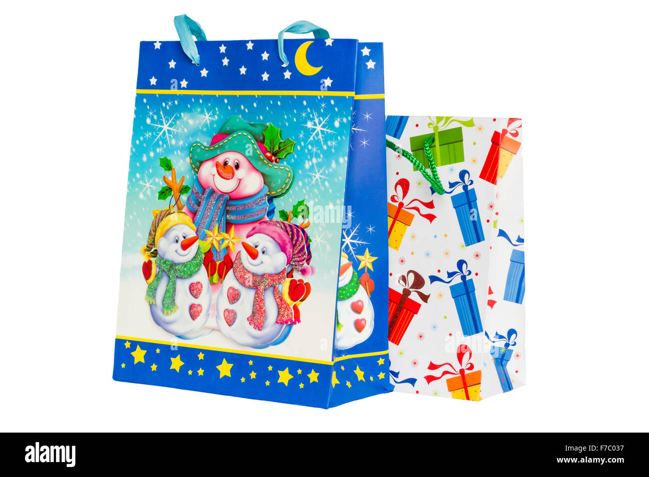 Bright gift bags isolated Stock Photo - Alamy