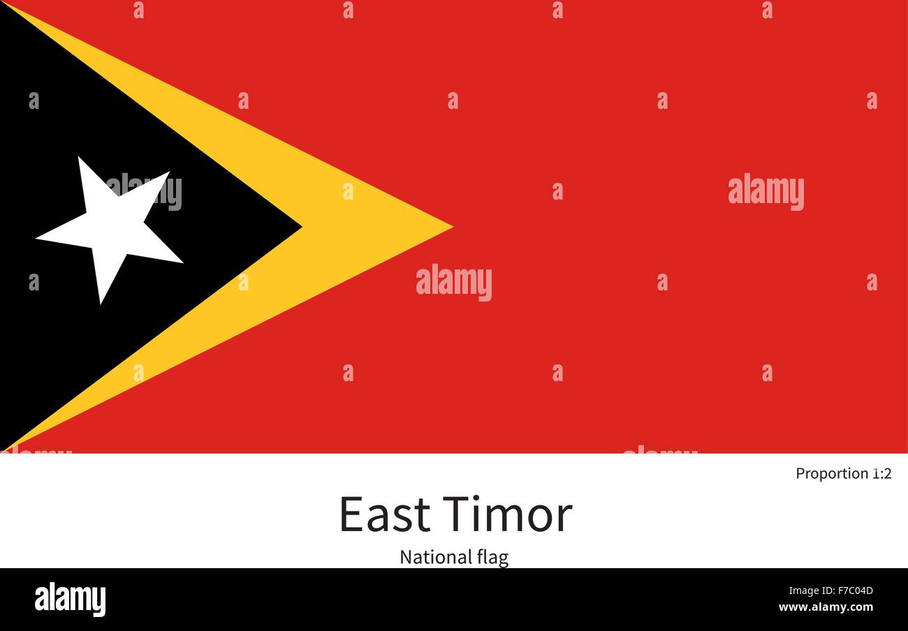 National flag of East Timor with correct proportions, element, colors ...
