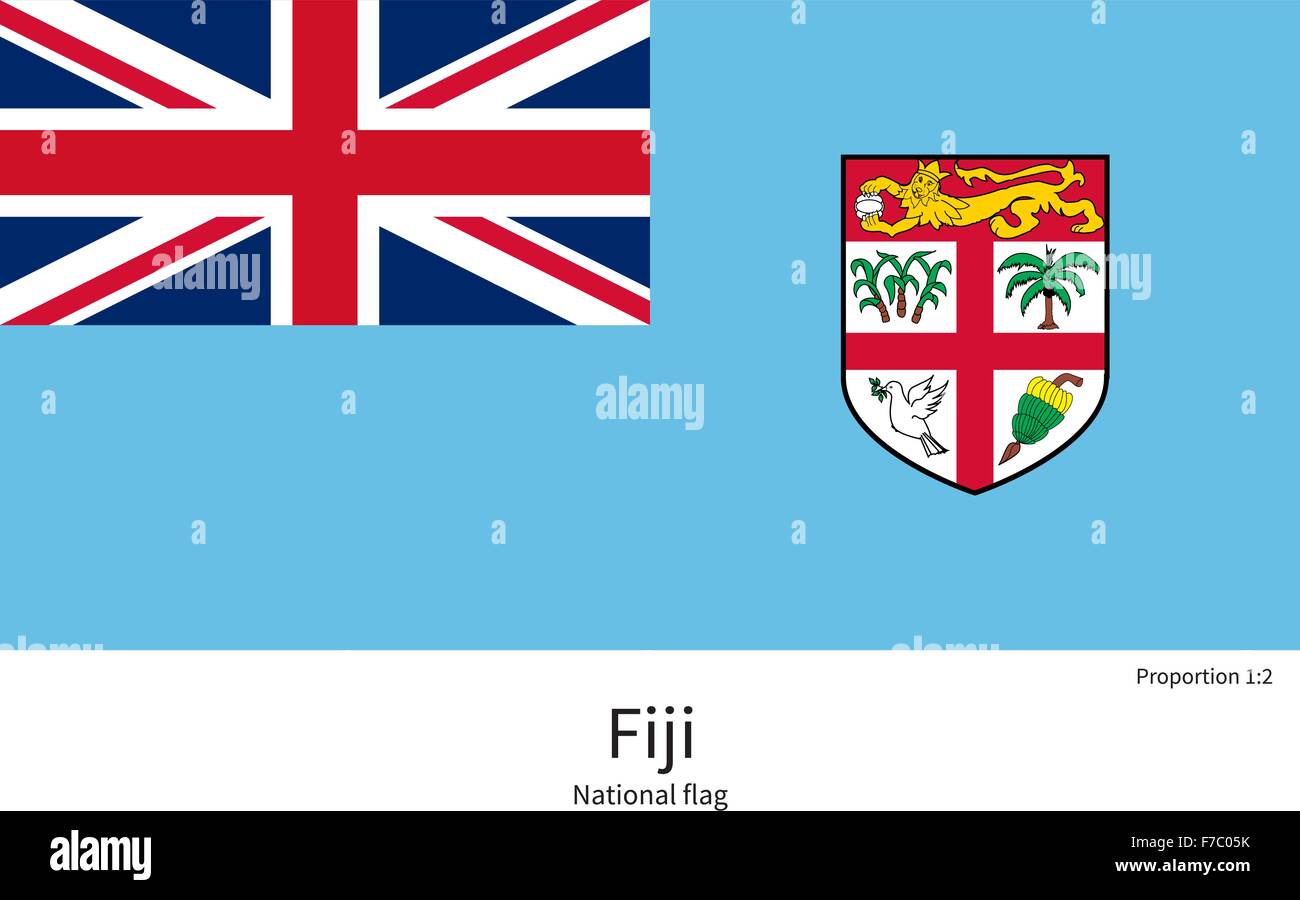 National flag of Fiji with correct proportions, element, colors Stock ...