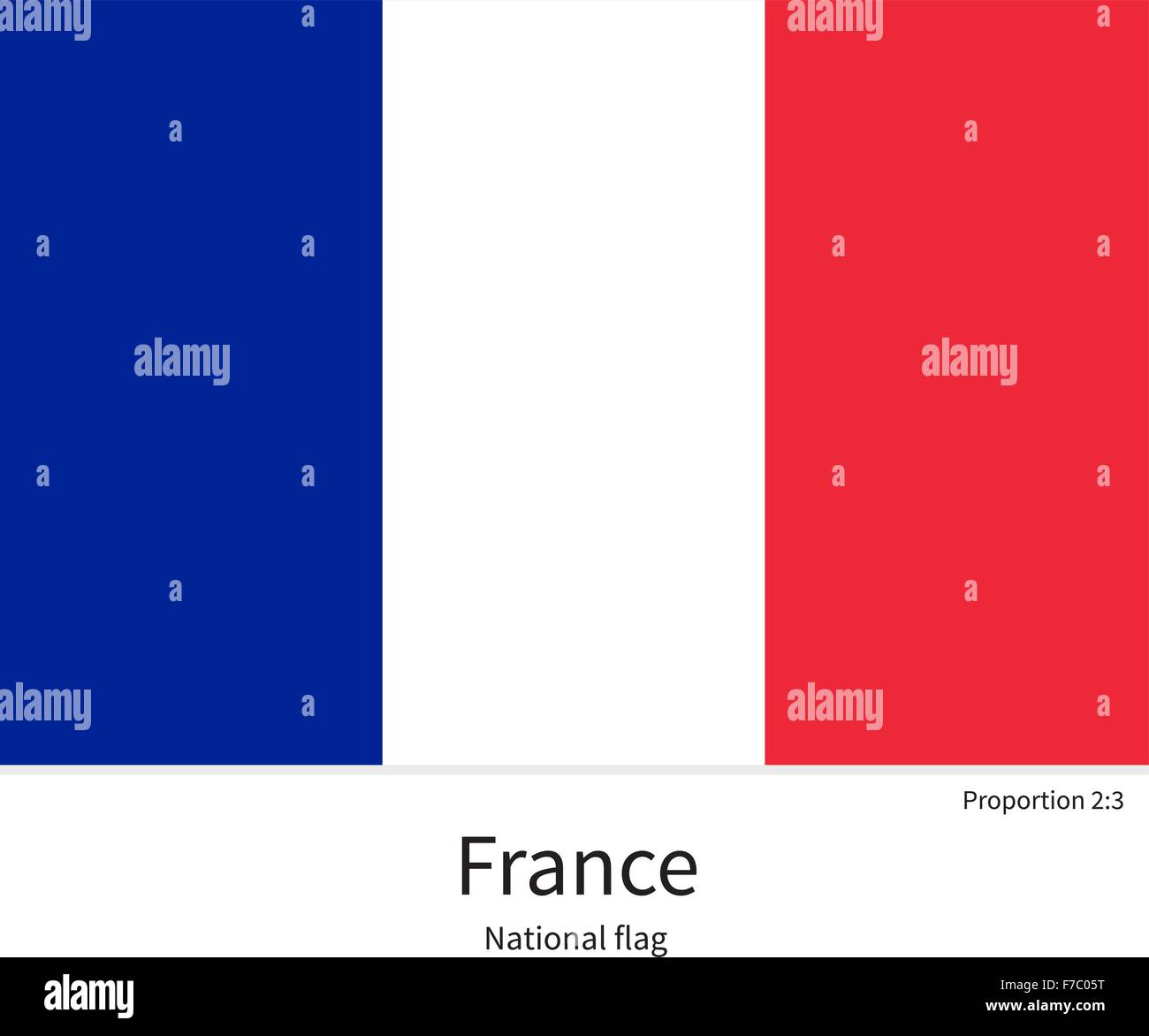 National flag of France with correct proportions, element, colors Stock ...