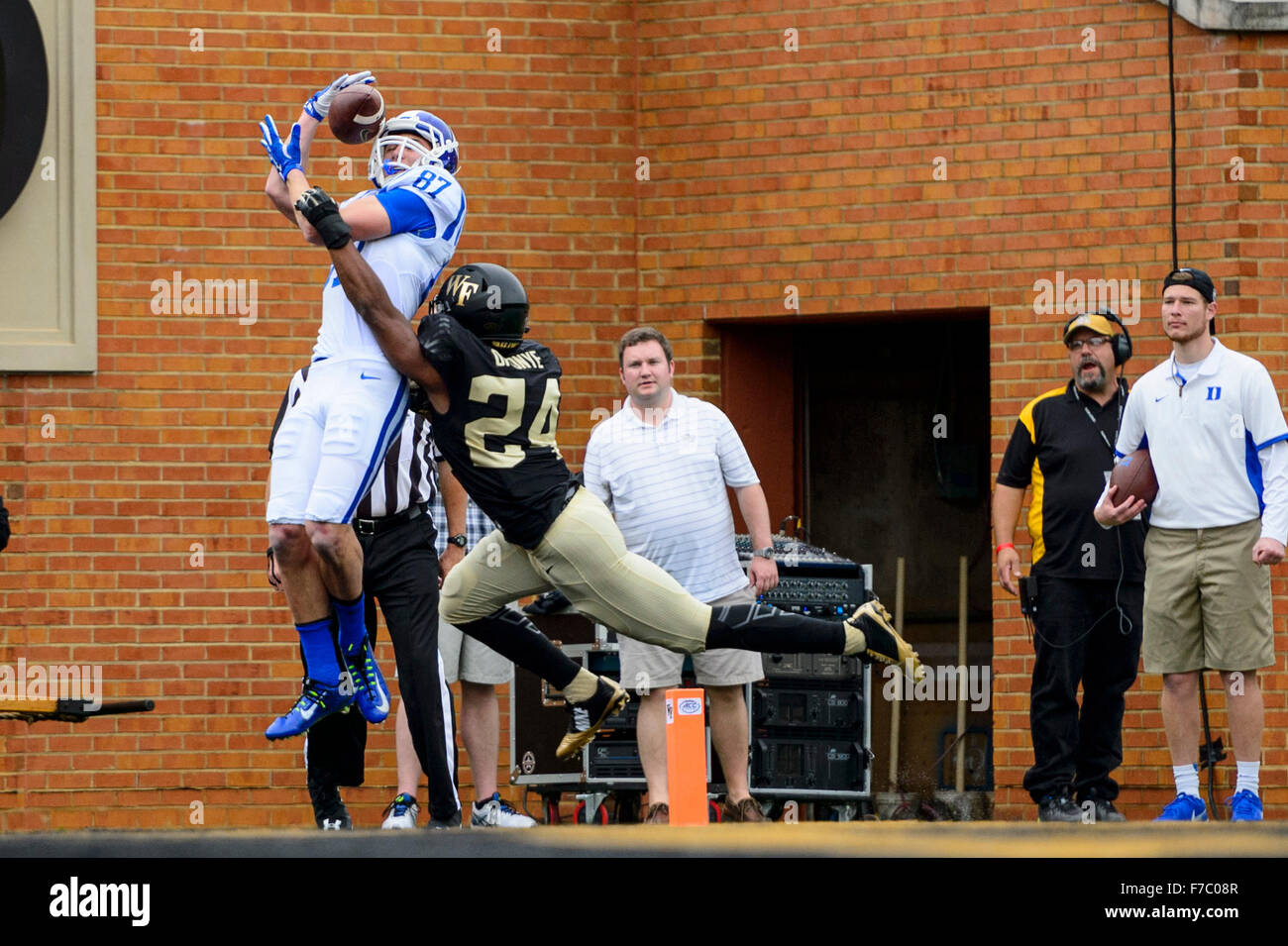Duke wide receiver Max McCaffrey (87) makes a touchdown reception ...