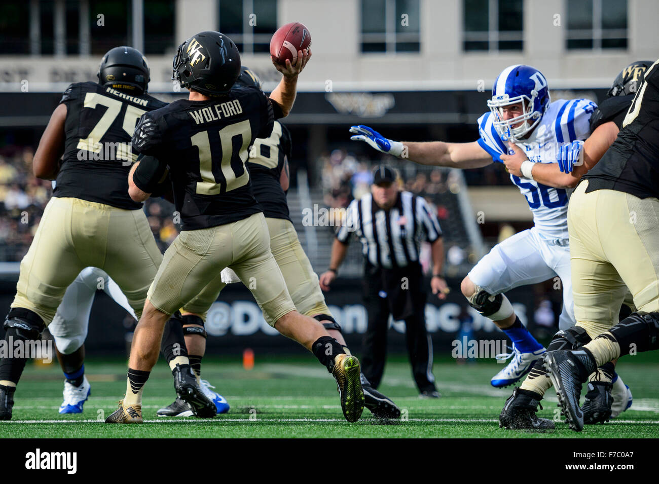 Wake Forest quarterback John Wolford (10) during the NCAA college ...