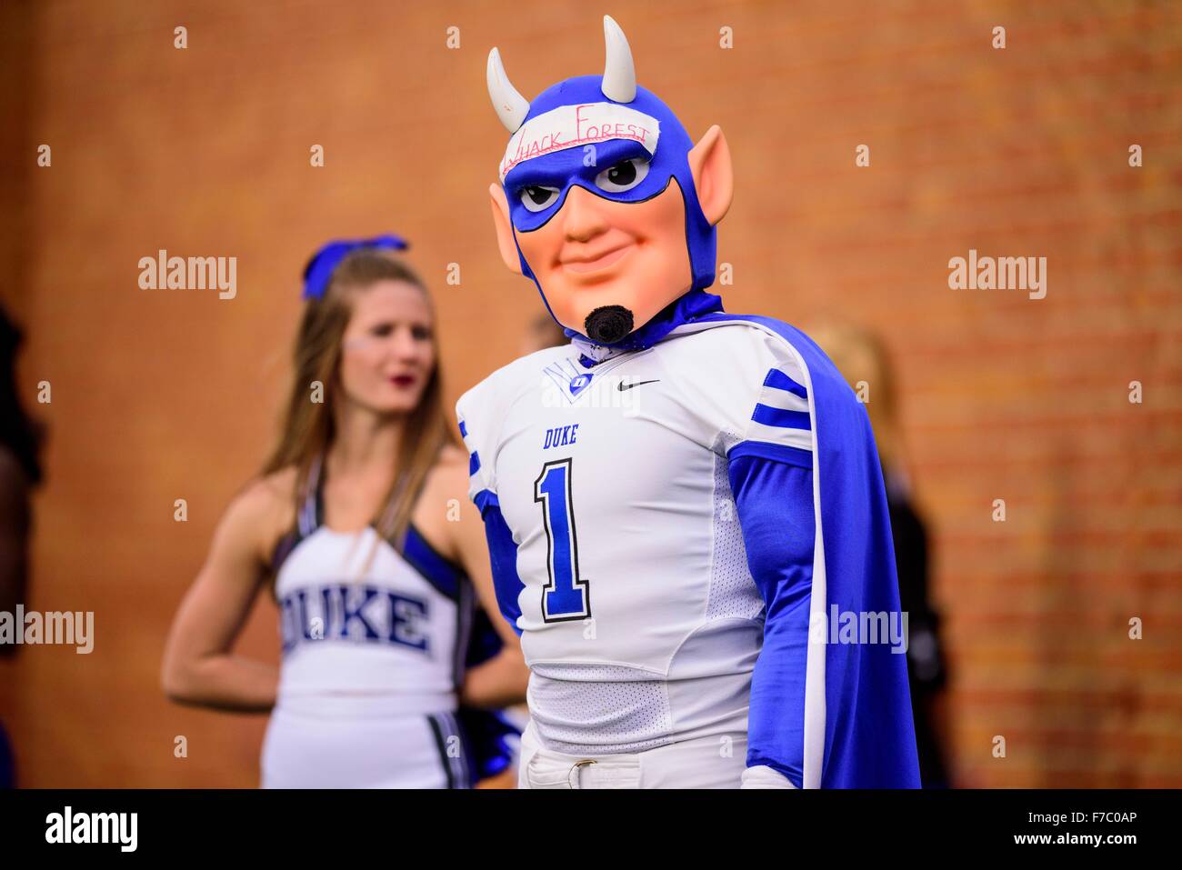 The Duke Blue Devil mascot during the NCAA college football game ...