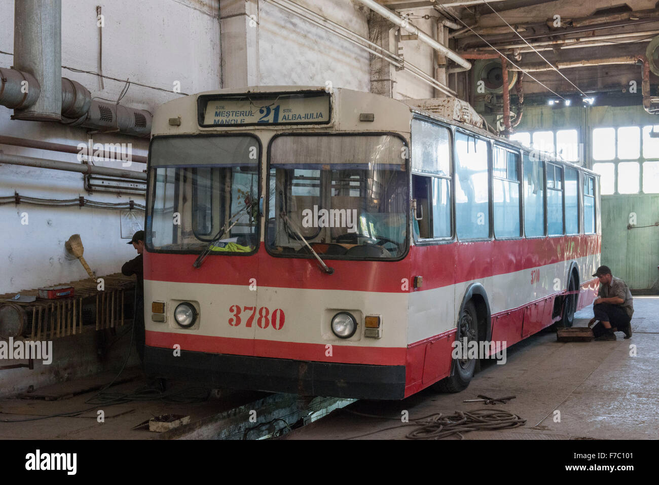 Trolleybus Inside Repair Shop, Trolleybus Depot, Chisinau Stock Photo ...