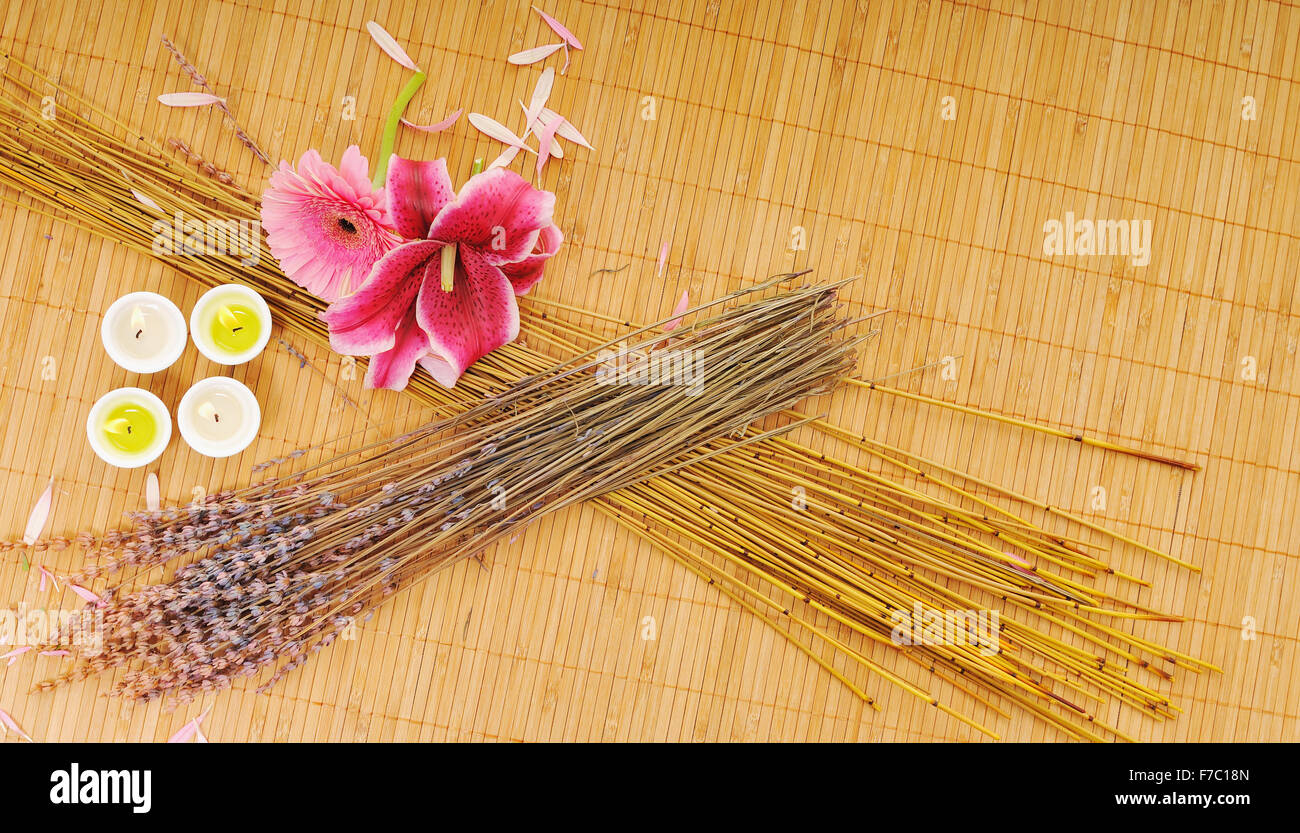 beauty spa and wellness background with flowers decoraiton Stock Photo ...