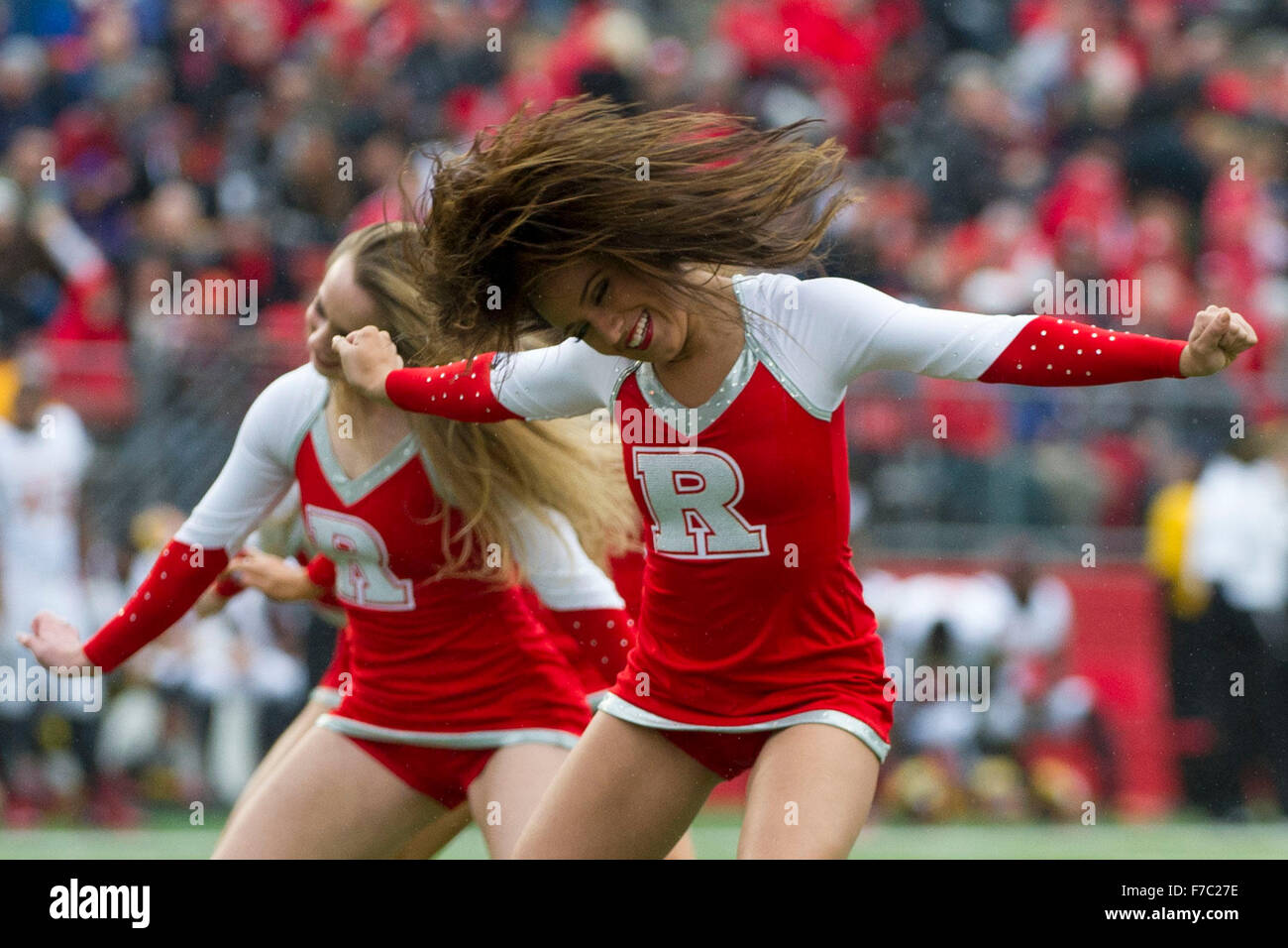 Rutgers scarlet knights dance team performs hi-res stock photography ...