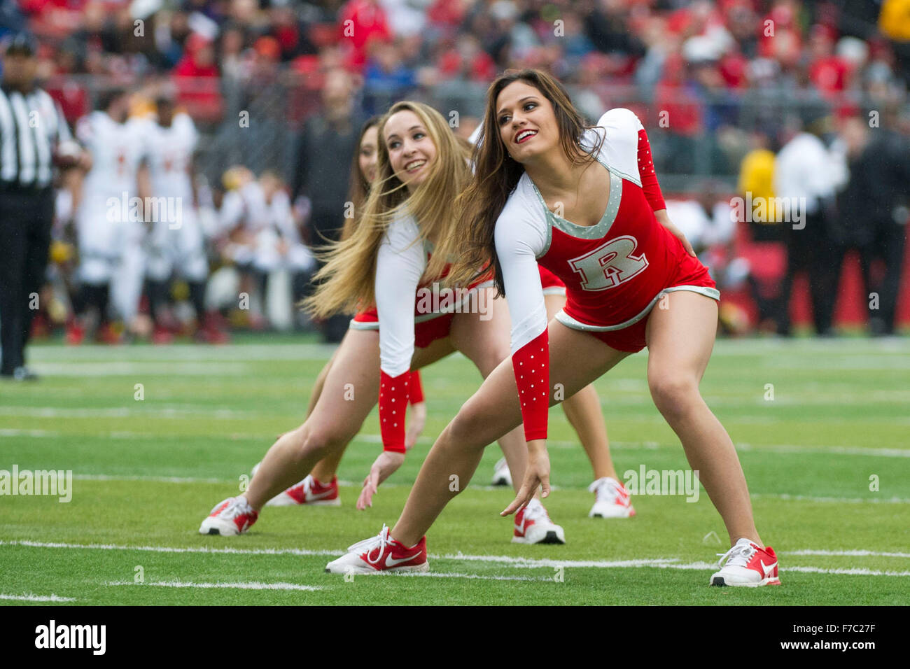 Rutgers scarlet knights dance team performs hi-res stock photography ...