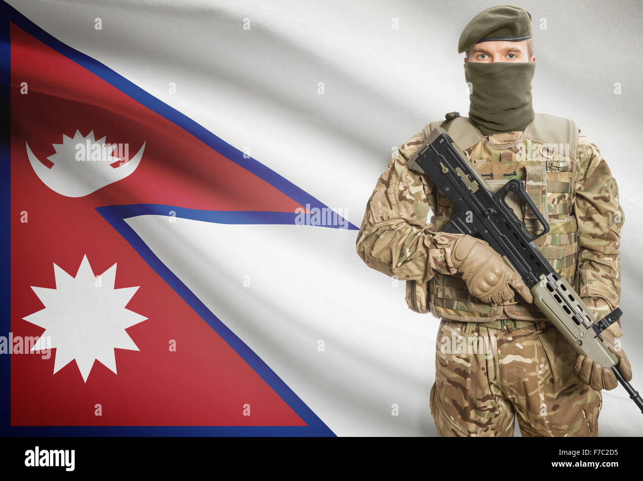 Nepal soldier holding machine gun hi-res stock photography and images ...