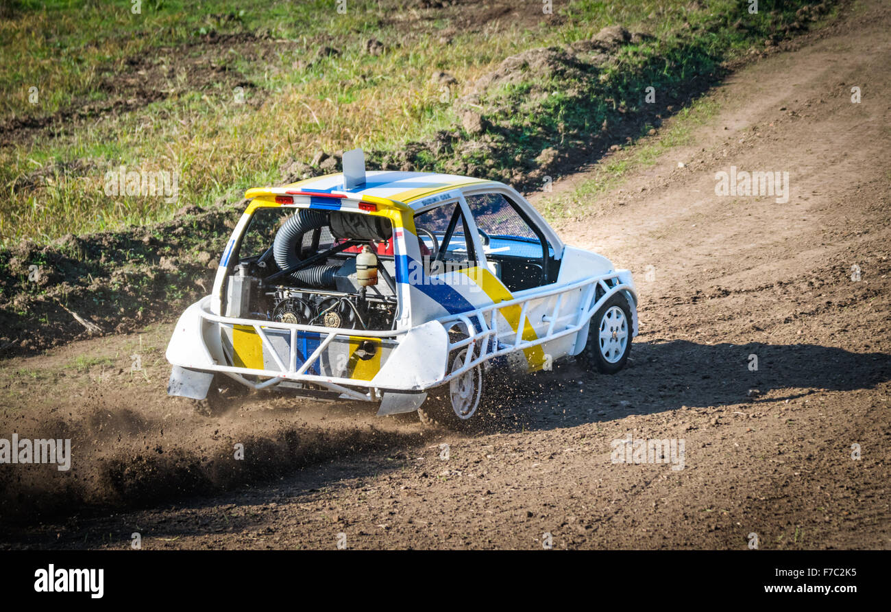 Car during a "stock car cross" race. The league called "stock car cross ...