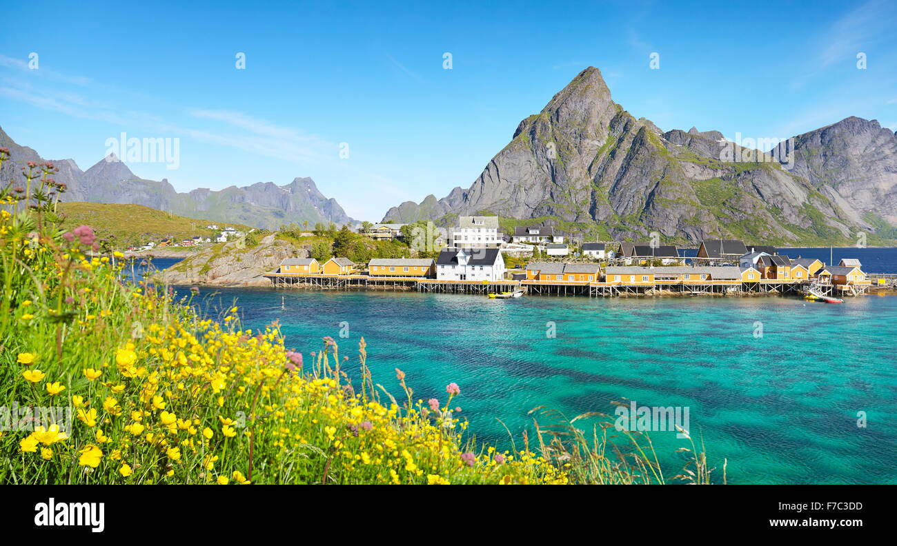 Lofoten Islands, spring landscape, Moskenes, Norway Stock Photo - Alamy