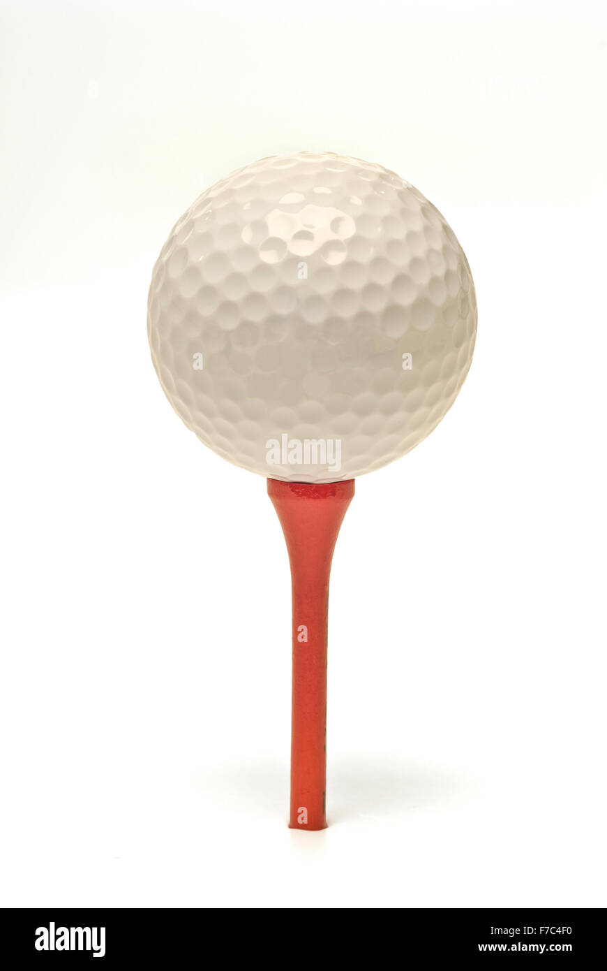 Golf ball on red tee hi-res stock photography and images - Alamy