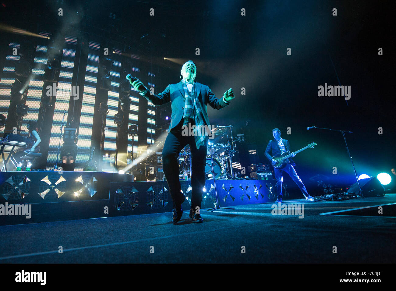 Jim Kerr of Simple Minds performs at The SEE Hydro on November 28, 2015 ...