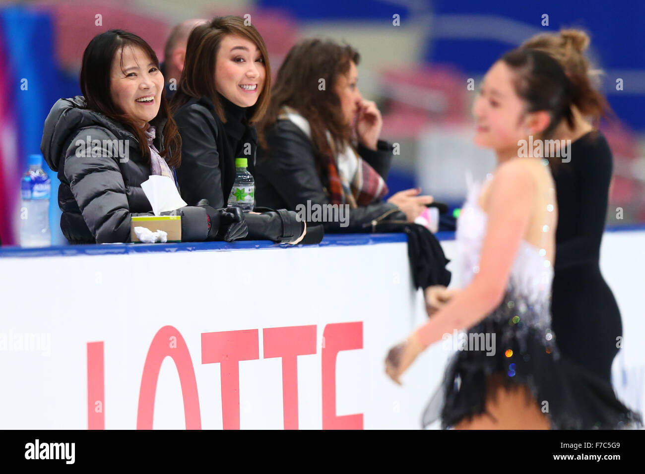 Nagano, Japan. 28th Nov, 2015. (L-R) Mie Hamada, Cathy Reed, Mariko ...